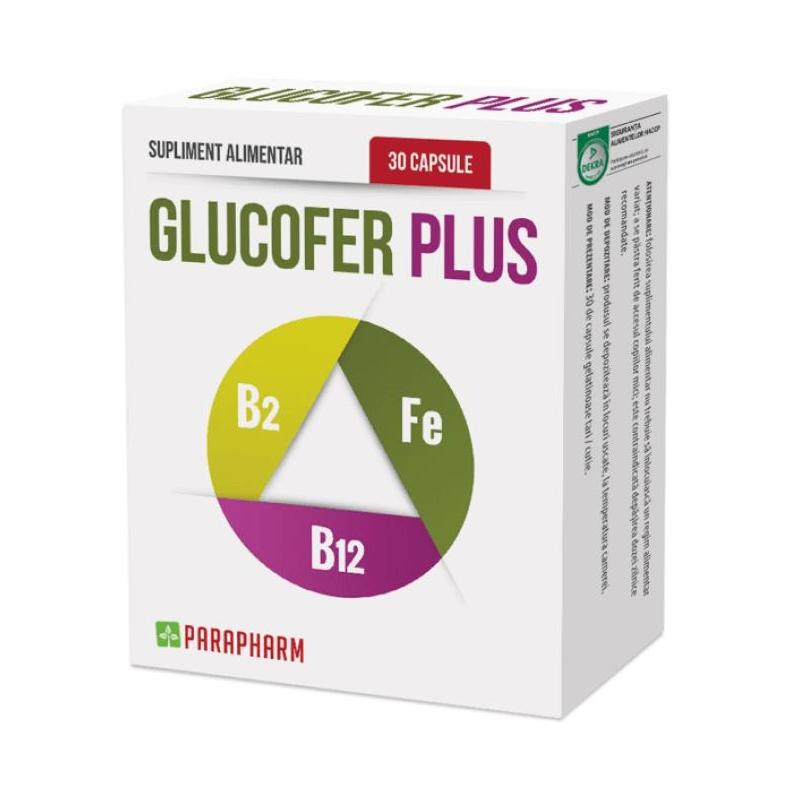 Glucofer Plus, 30 capsule, Parapharm - SamDistribution.ro