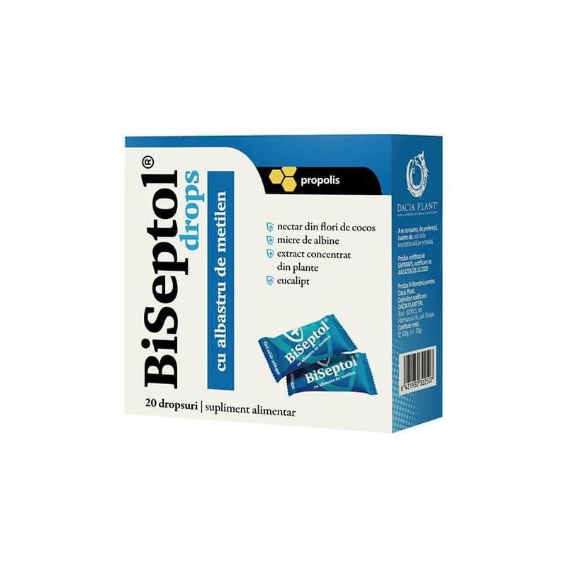 BiSeptol Dropsuri fara Zahar, 20 dropsuri, Dacia Plant - Sam Distribution